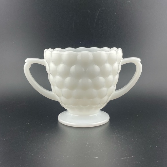 Anchor Hocking | Dining | Vintage Bubble Milk Glass Open Sugar Bowl ...